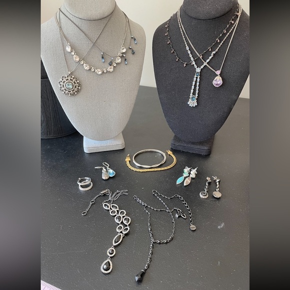 Givenchy | Jewelry | Givenchy Necklace Bracelet Earring Collection Silver Tone Rhinestone 8n 4e ...